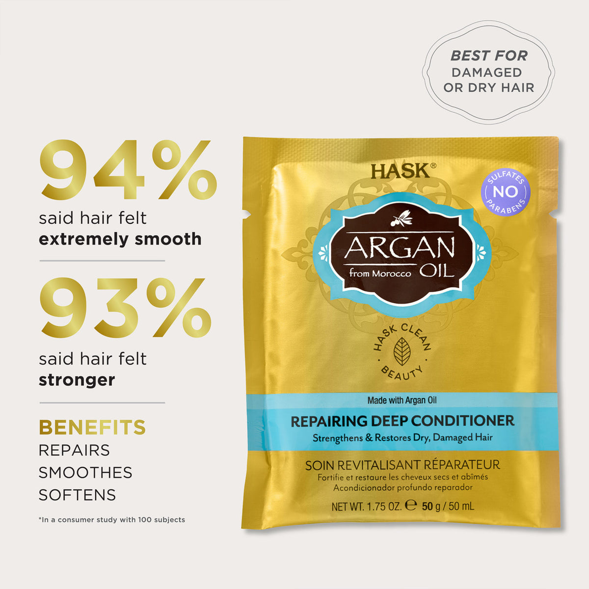Hask Argan Repairing Deep Conditioner Packet 1.75 oz – Face and Body Shoppe