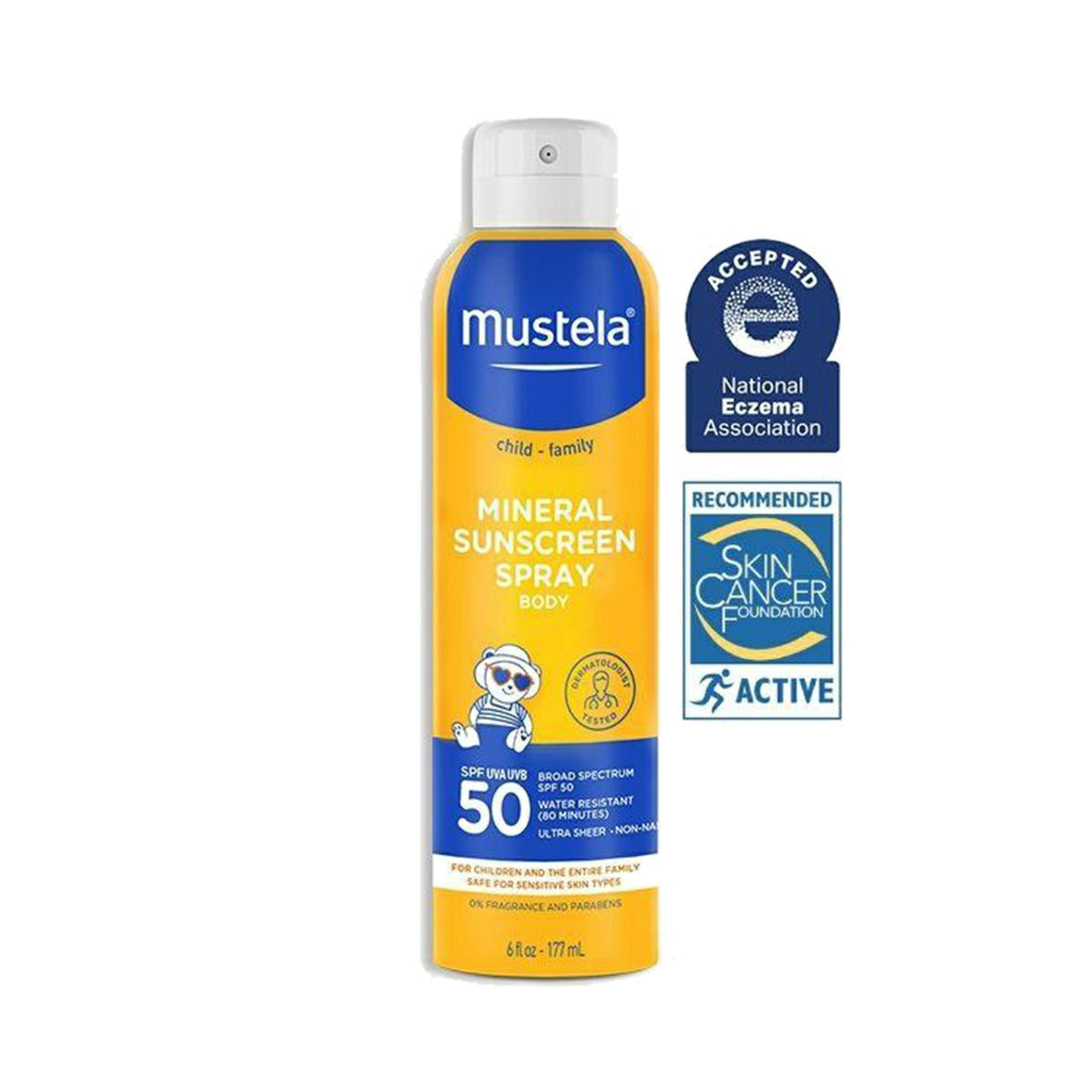Mustela SPF 50 Mineral Sunscreen Spray 6.0 oz. – Face and Body Shoppe